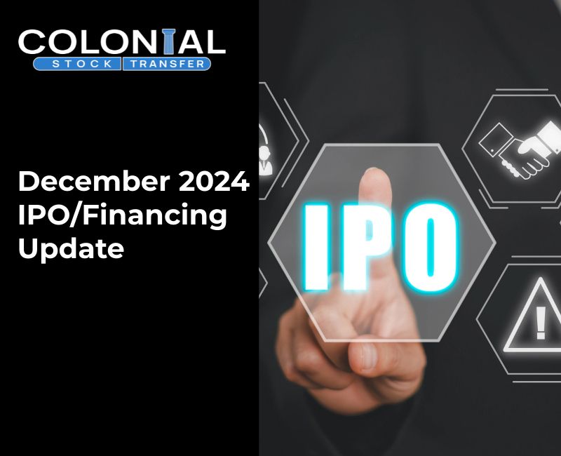 Financing/IPO Transactions – December 2024