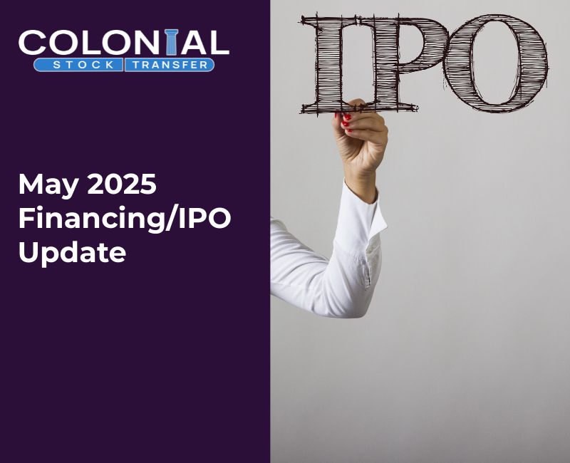 Financing/IPO Transactions – May 2025