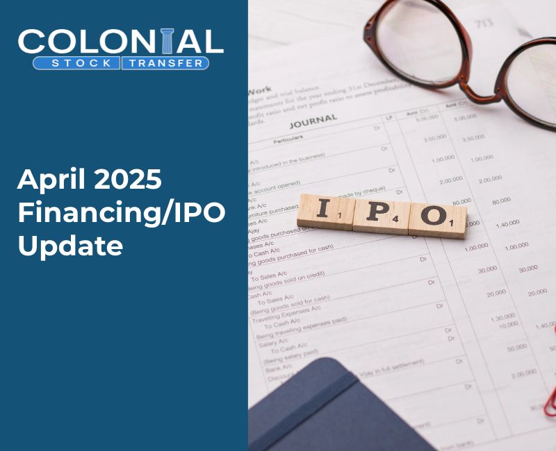 Financing/IPO Transactions – April 2025